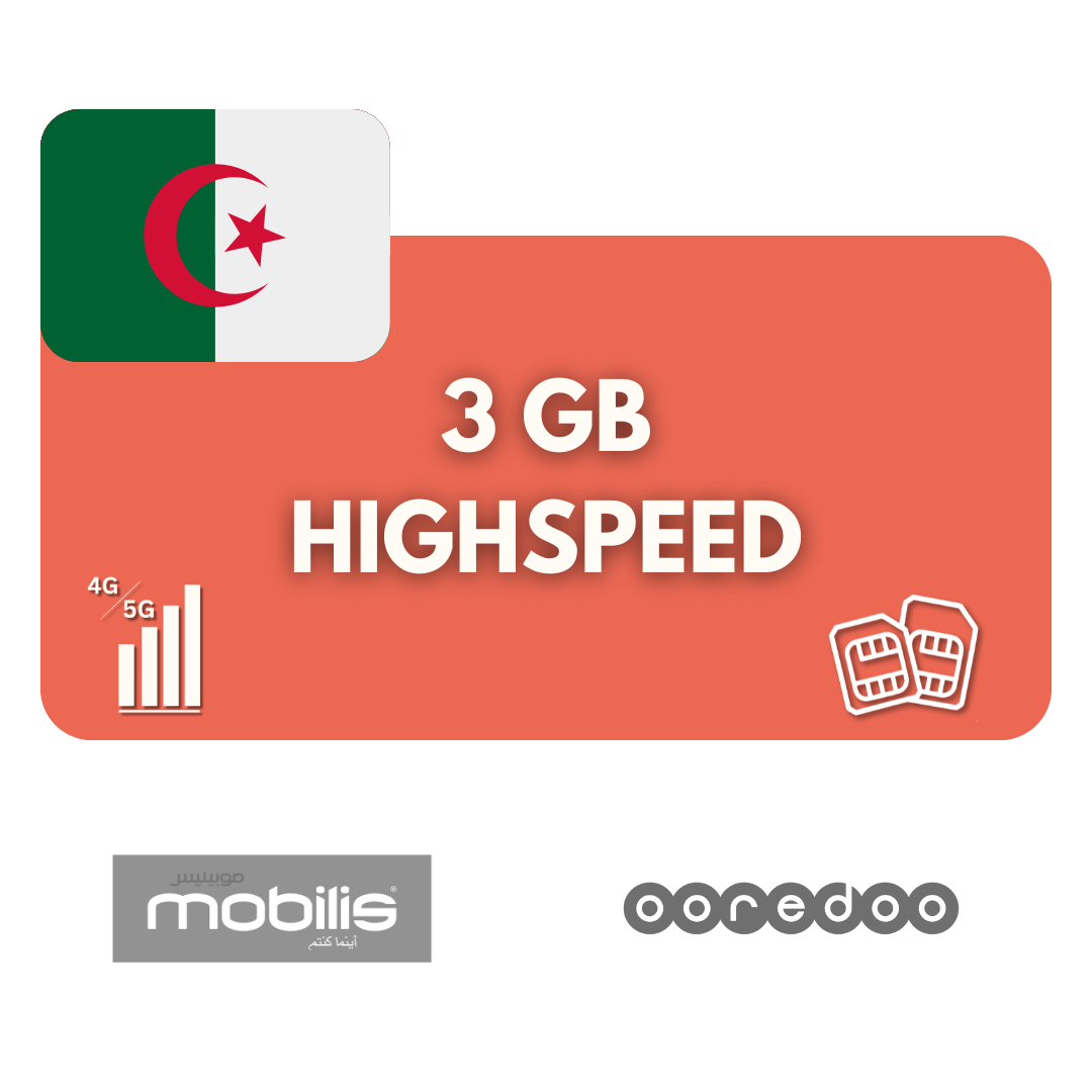 eSIM 3 gigabytes of data volume Algeria (15 days) – VoiSim