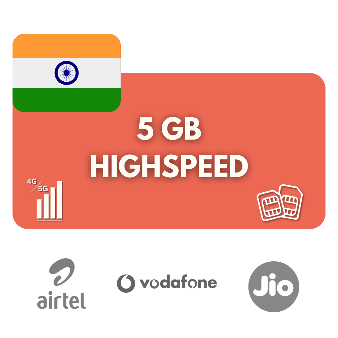 eSIM 5 gigabytes of data volume India (30 days) – VoiSim